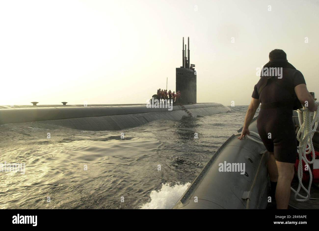 US Navy A rigid hull inflatable boat (RHIB) crew from USS Nimitz (CVN ...