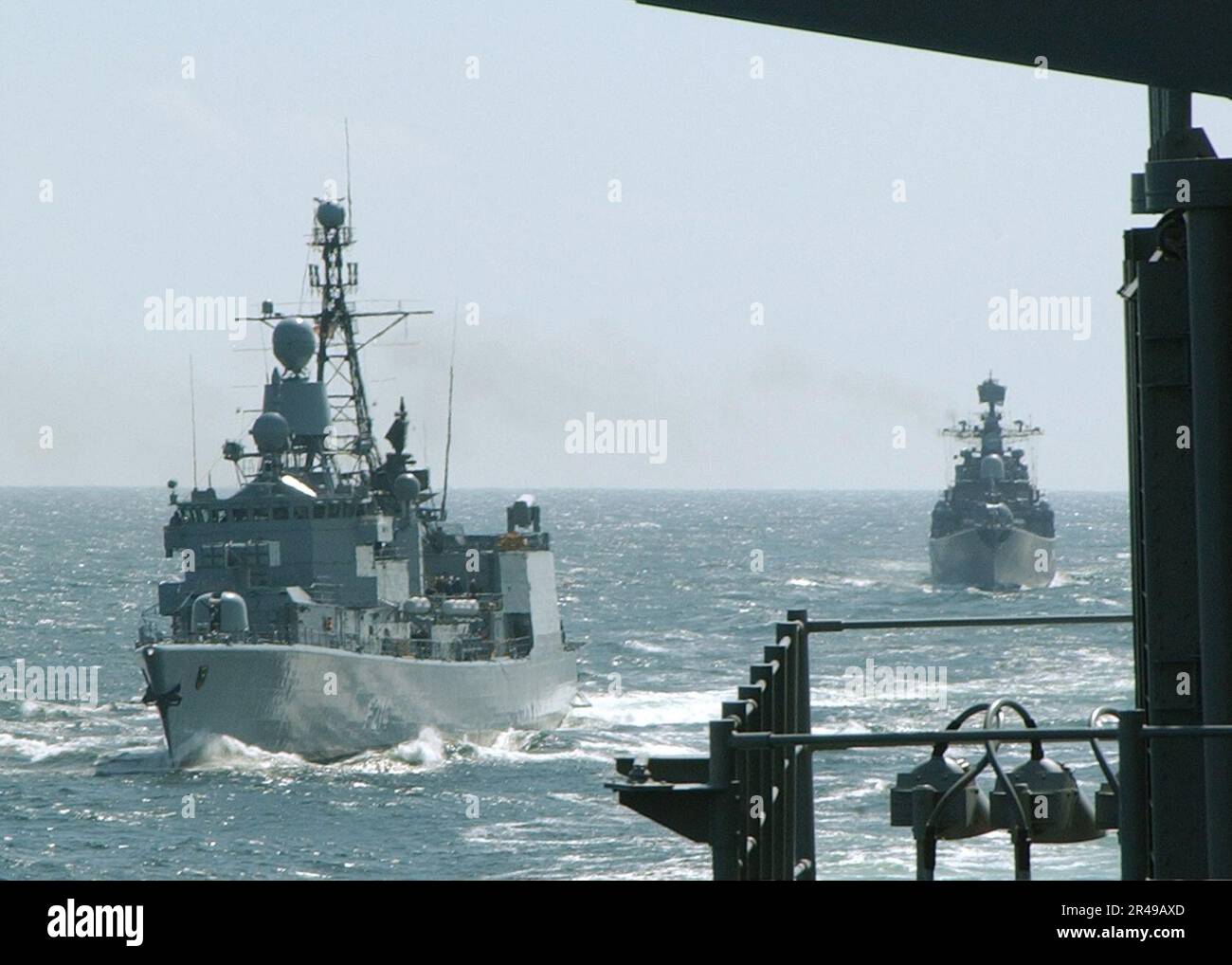 US Navy German Navy ship FGS Lubeck (F 214) and Russian Navy ship RFS ...