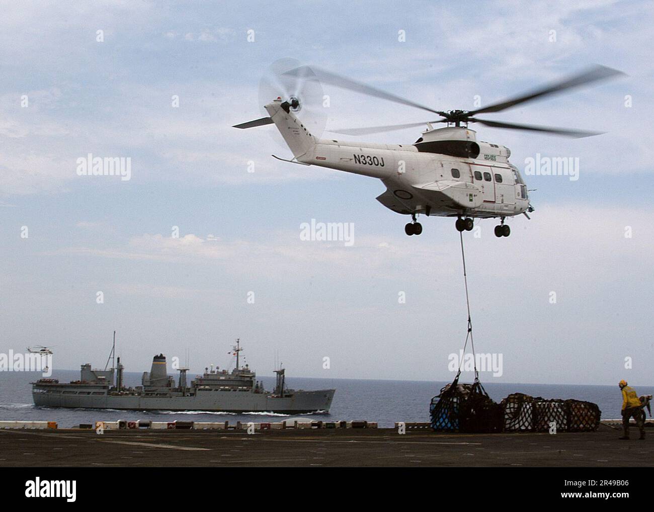 US Navy SA-332 Super Puma helicopters from Military Sealift Command ...