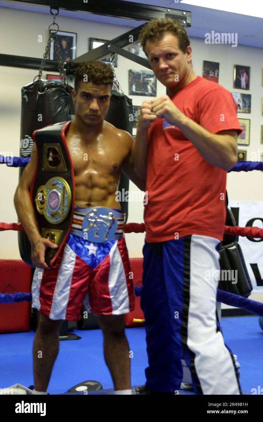 US Navy Lebron displays his 2003 U.S.A. Feather Weight Kickboxing ...