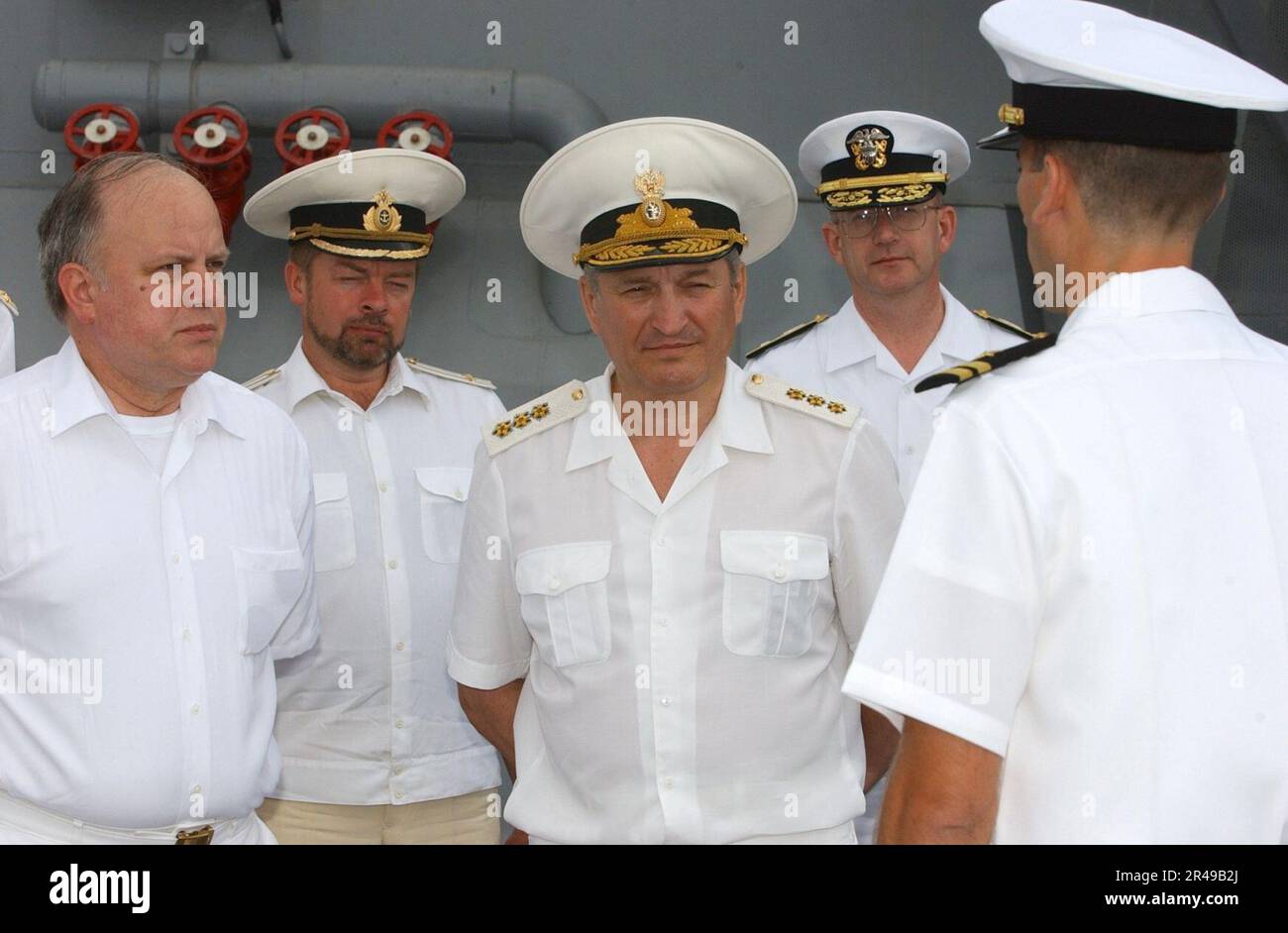 US Navy Russian Adm. Victor Dmitrievich Federov and his entourage are ...