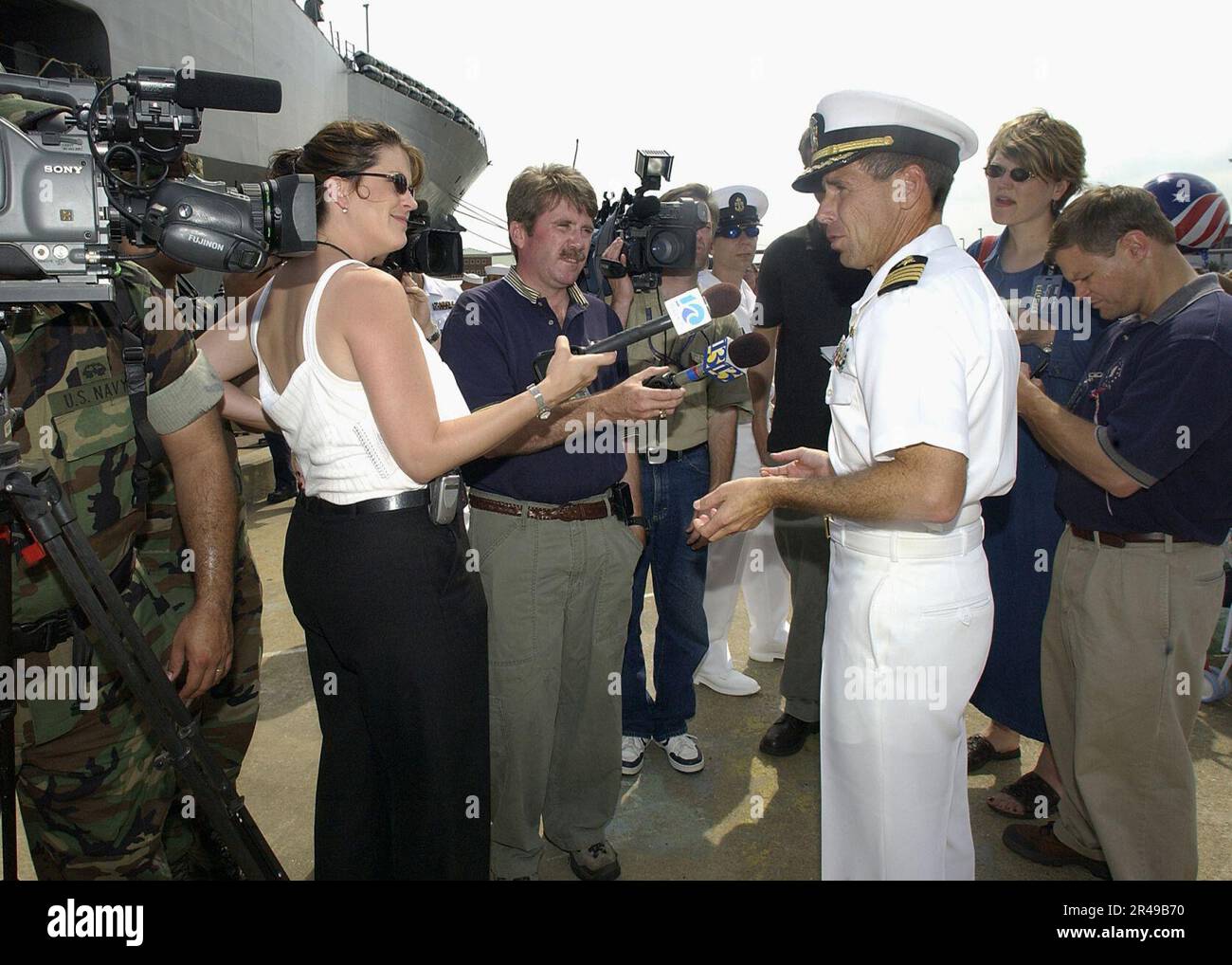 US Navy Capt David Prothero, from Rockville, Md., Commanding Officer of ...
