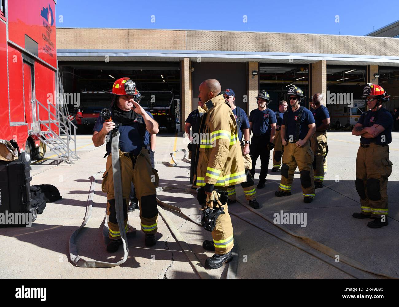 Kip Luttrell, left, an Arnold Air Force Base Fire and Emergency ...