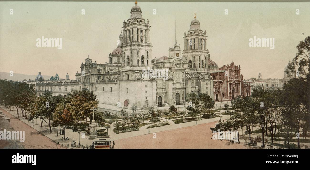 The cathedral, City of Mexico, between 1884 and 1900 Stock Photo - Alamy