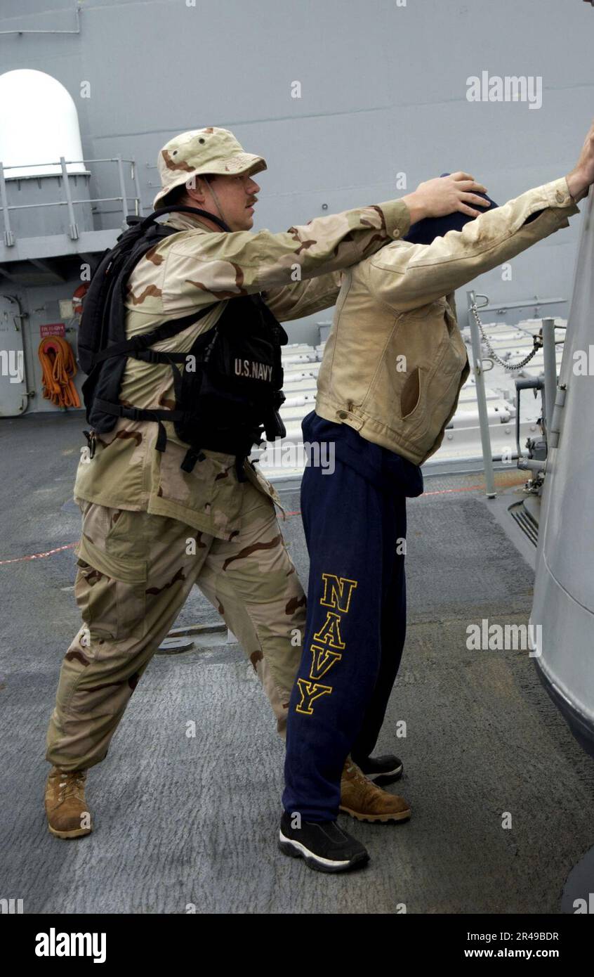 US Navy A boarding team member from the guided missile frigate USS ...