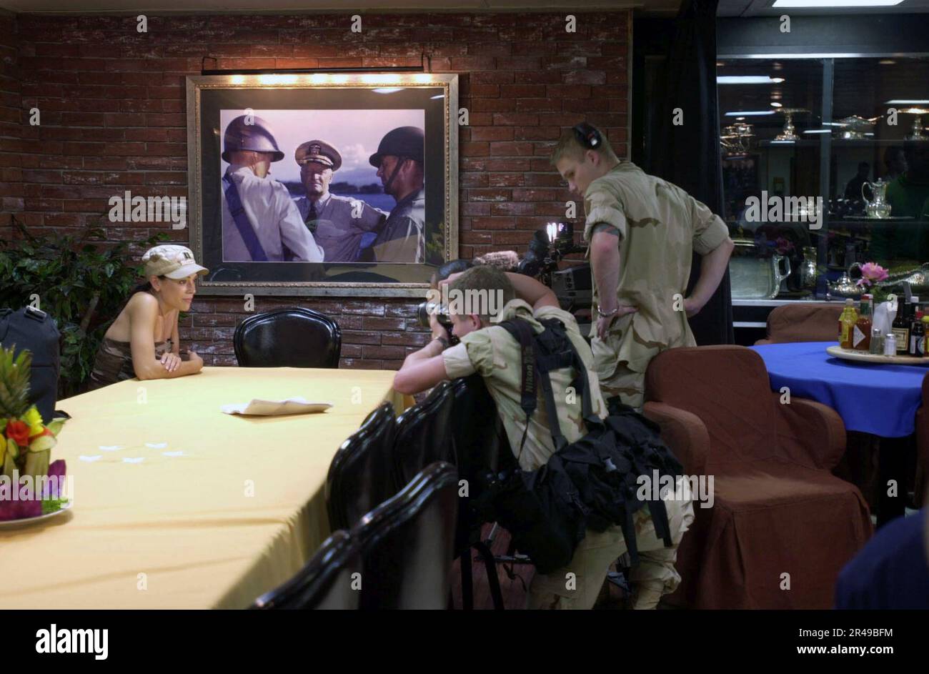 US Navy Actress Alyssa Milano is interviewed by Navy Photographer's ...