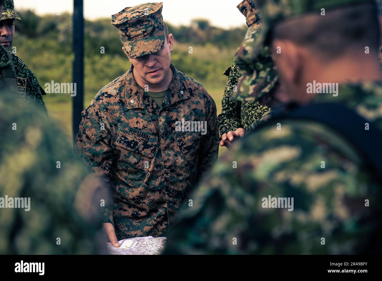 U.S. Marine Corps Lt. Col. Timothy Riemann, inspector instructor of 4th ...