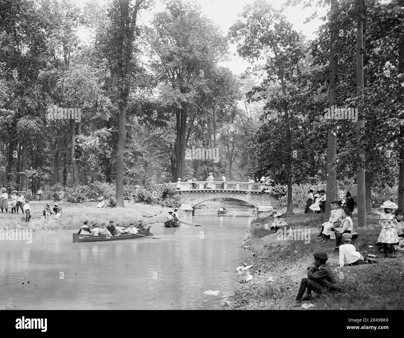 Bridge in the woods, Belle Isle [Park], Detroit, between 1900 and 1906 ...