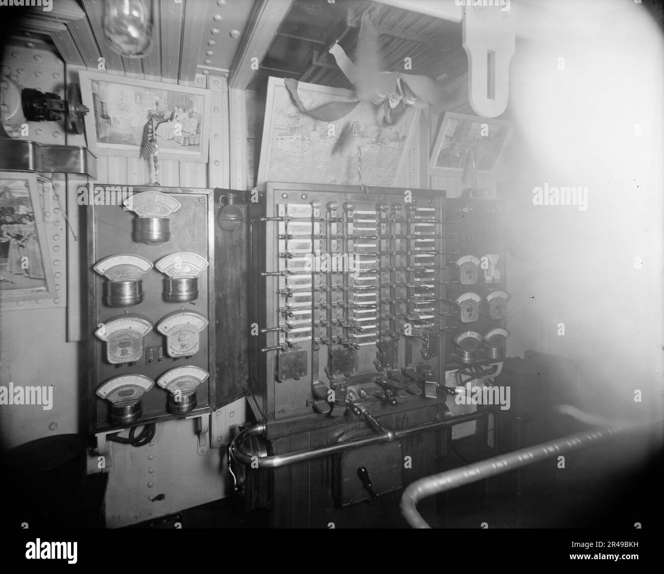 U.S.S. Oregon switchboard in dynamo room, between 1896 and 1901 Stock ...