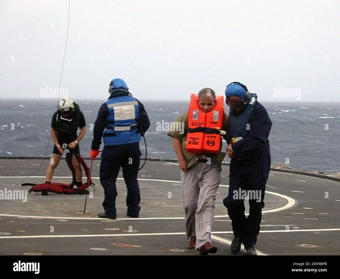 US Navy A rescued crewmember from the Egyptian cargo ship MV Green ...