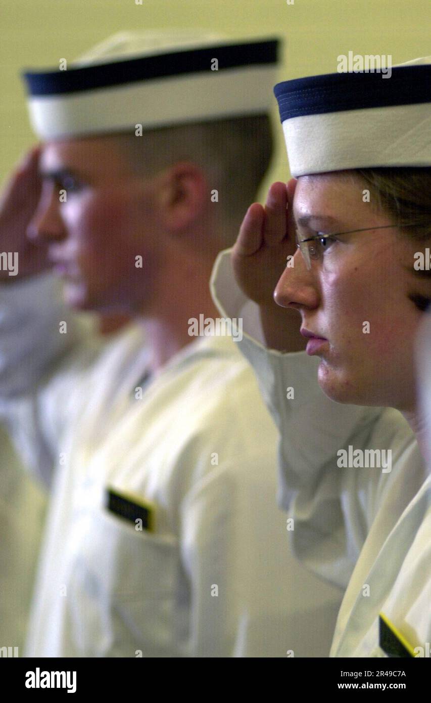 US Navy Officer candidates Emily Lapp and David Eckardt practice ...