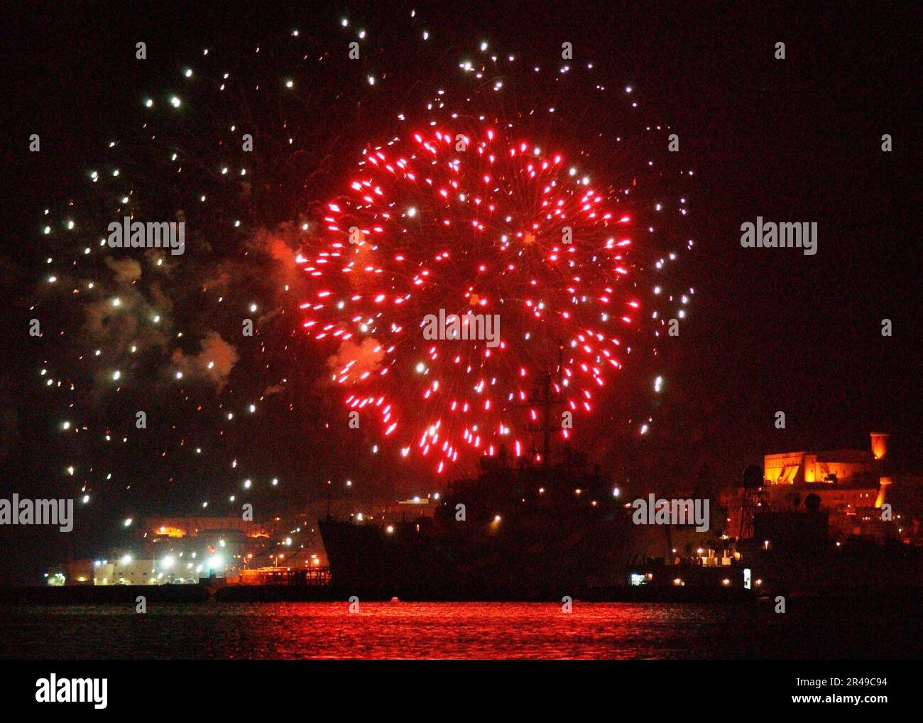 US Navy Sailors from the Sixth Fleet staff, USS La Salle (AGF 3), Naval ...