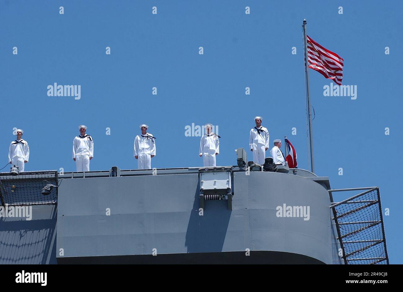 US Navy Sailors stationed aboard the Navy's newest aircraft carrier USS ...