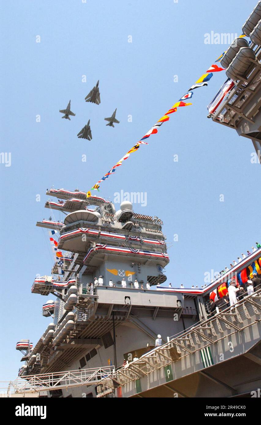 US Navy Aircraft fly over the newest Nimitz-class aircraft carrier, USS ... US Navy Aircraft fly over the newest Nimitz-class aircraft carrier, USS ...