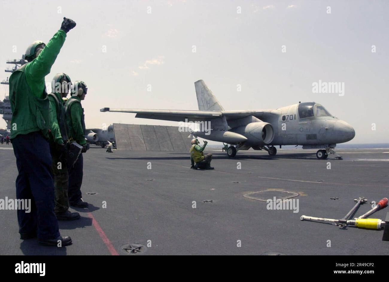 US Navy An S-3B Viking prepares to launch from one of four steam ...