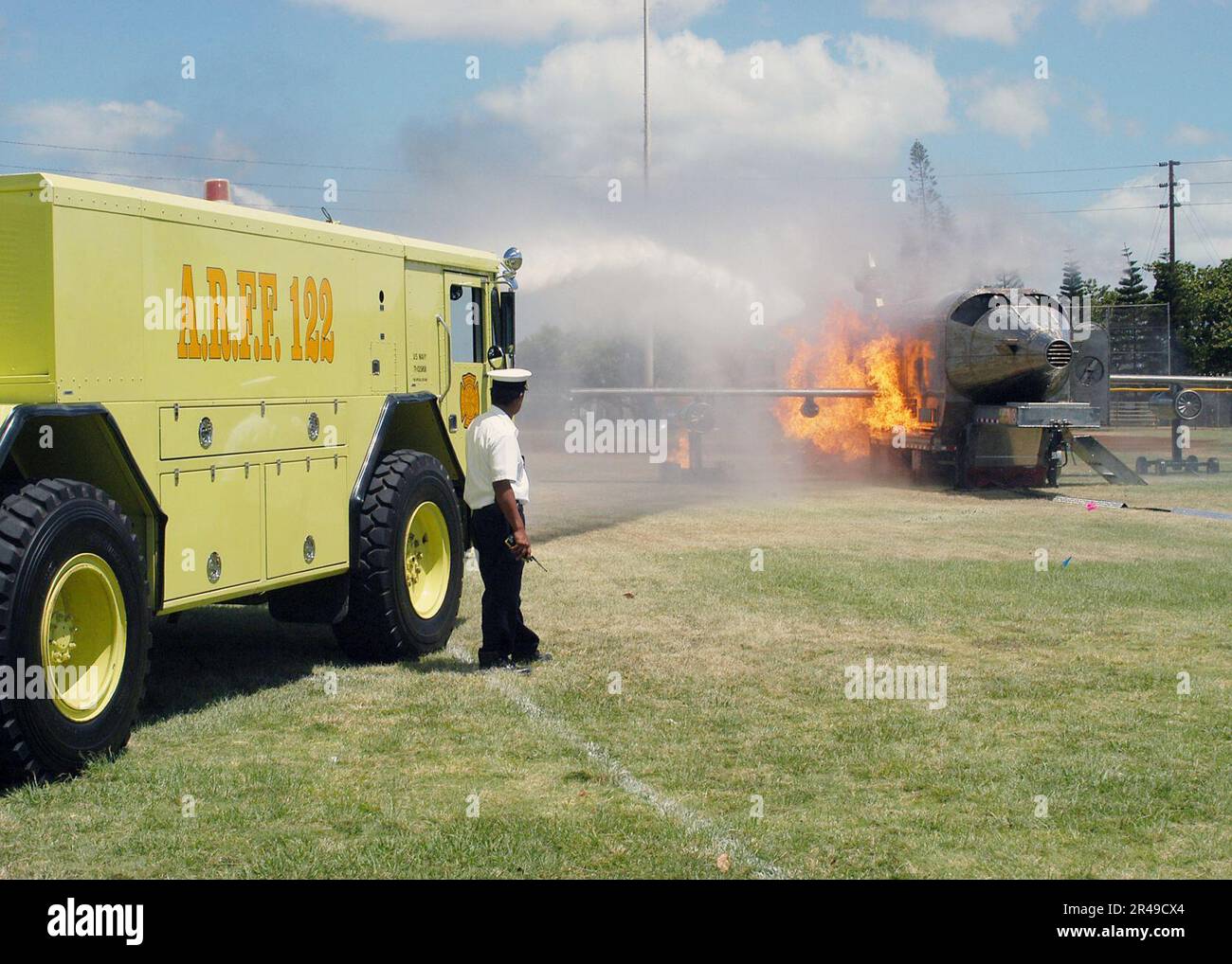 US Navy A Mobile Air Rescue Fire Fighting unit from Wheeler Air Force ...