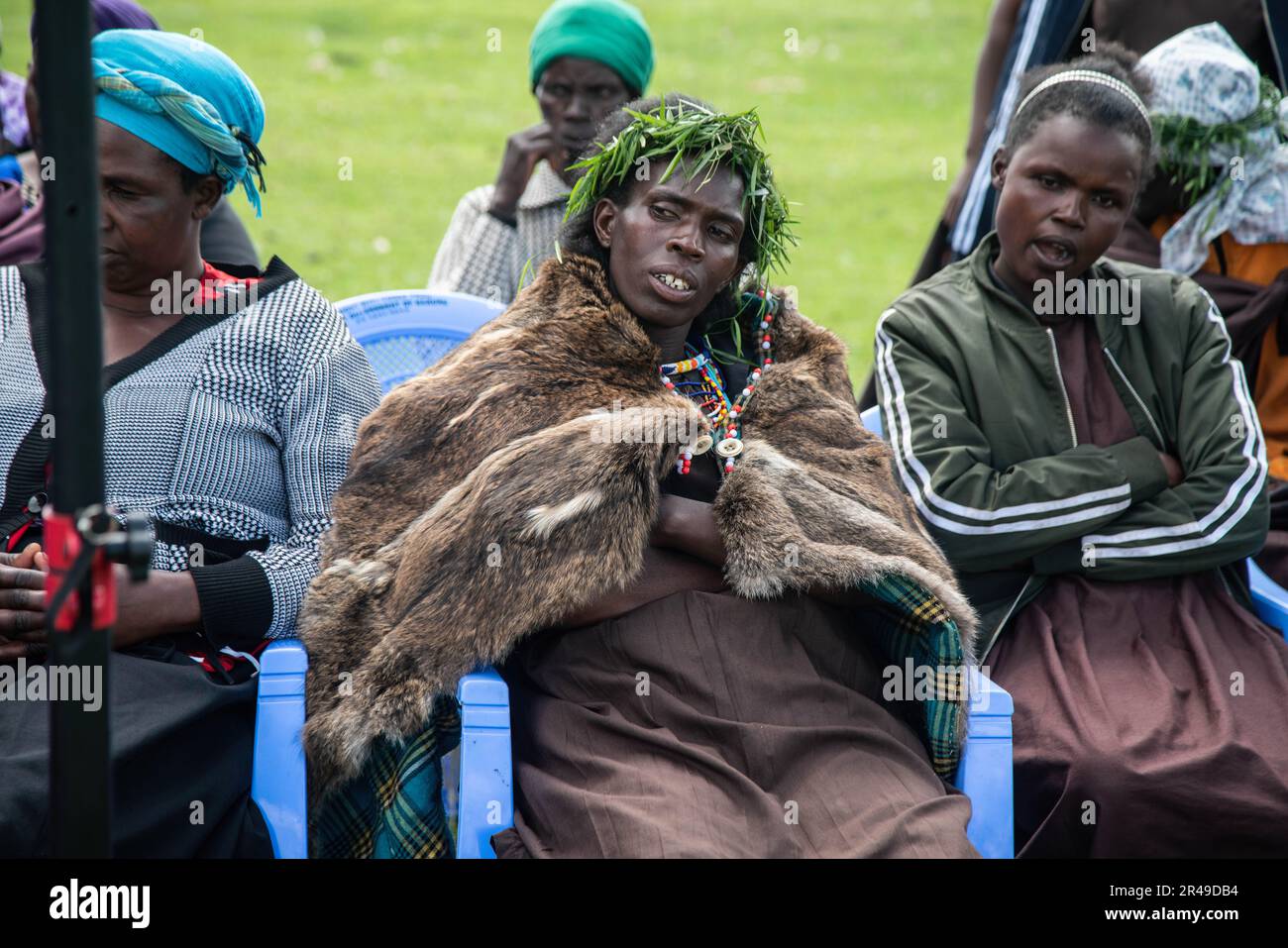 Nakuru, Kenya. 26th May, 2023. Ogiek women follow proceedings during ...