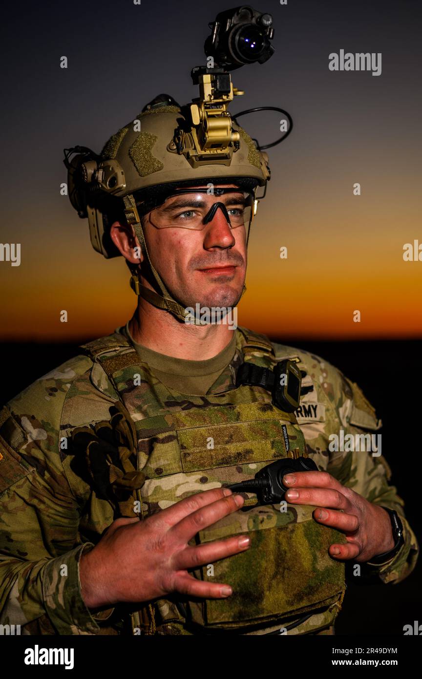 U.S. Army Capt. James Montgomery, with Bravo Company, 1-114th Infantry ...