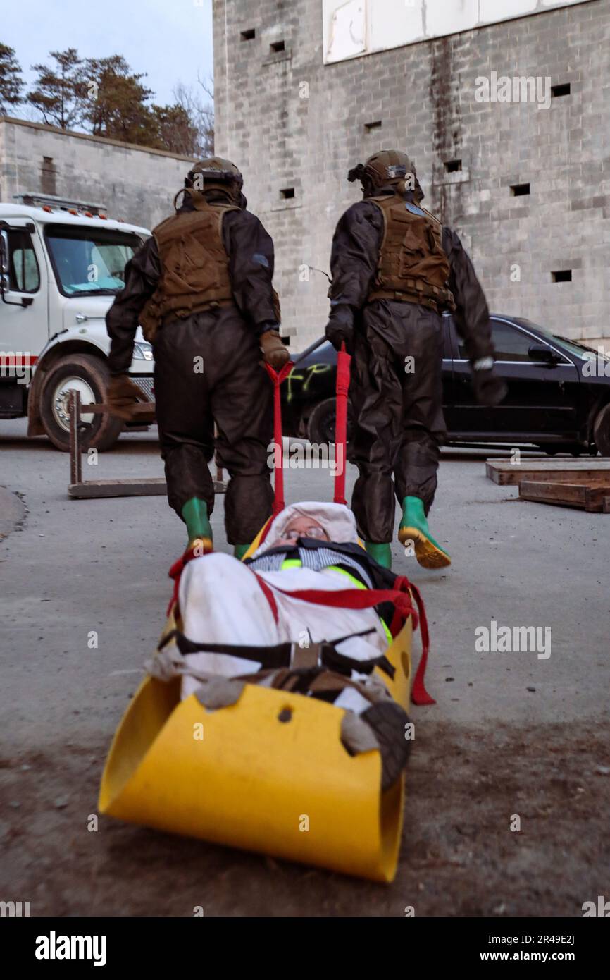 U.S. Marines with Chemical Biological Incident Response Force, extract ...