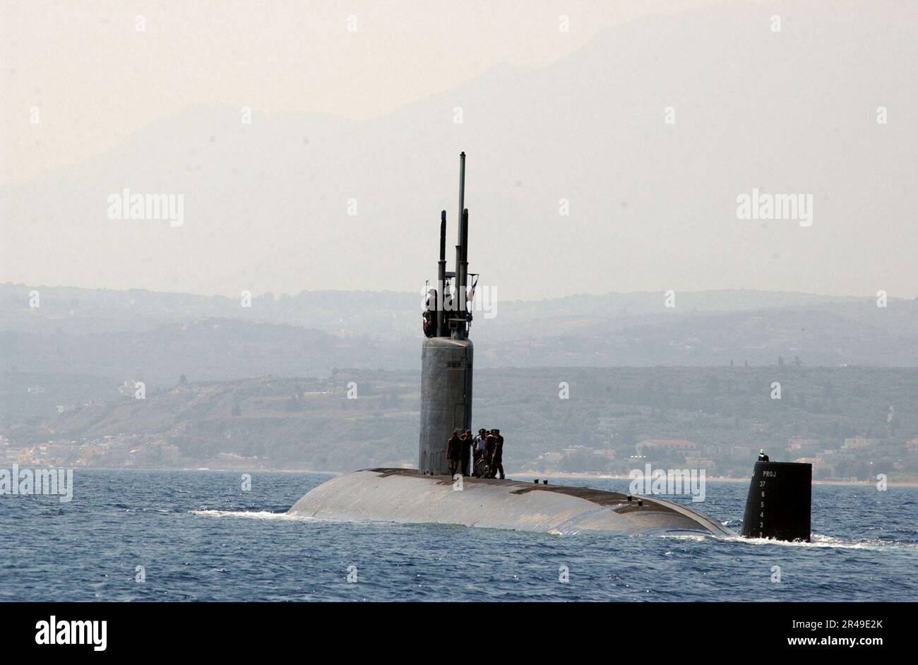 US Navy The USS Hampton (SSN 767) departs Souda harbor following a ...