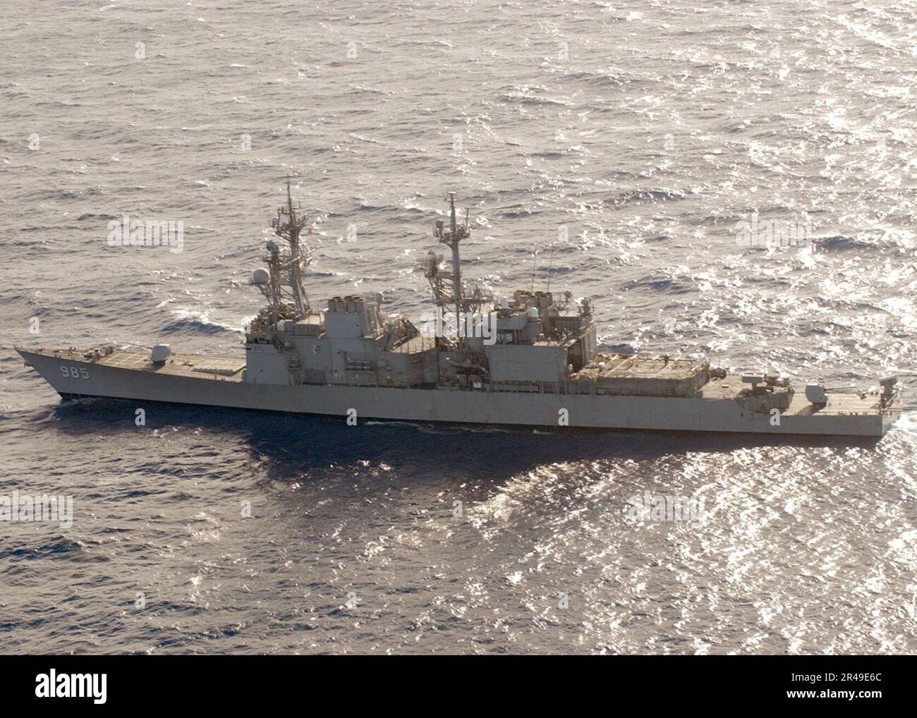 US Navy An aerial of the Destroyer USS Cushing (DD 985) shown underway ...