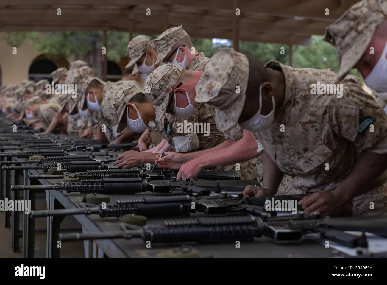 U.S. Marine Corps recruits with India Company, 3rd Recruit Training ...
