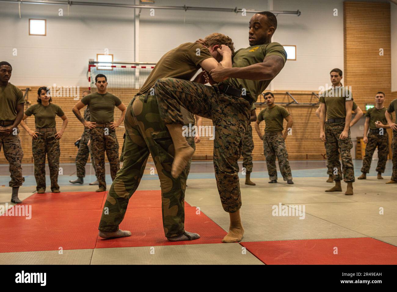 U.S. Marine Corps 2nd Lt. Kevaughn U. Burney (right), a martial arts ...