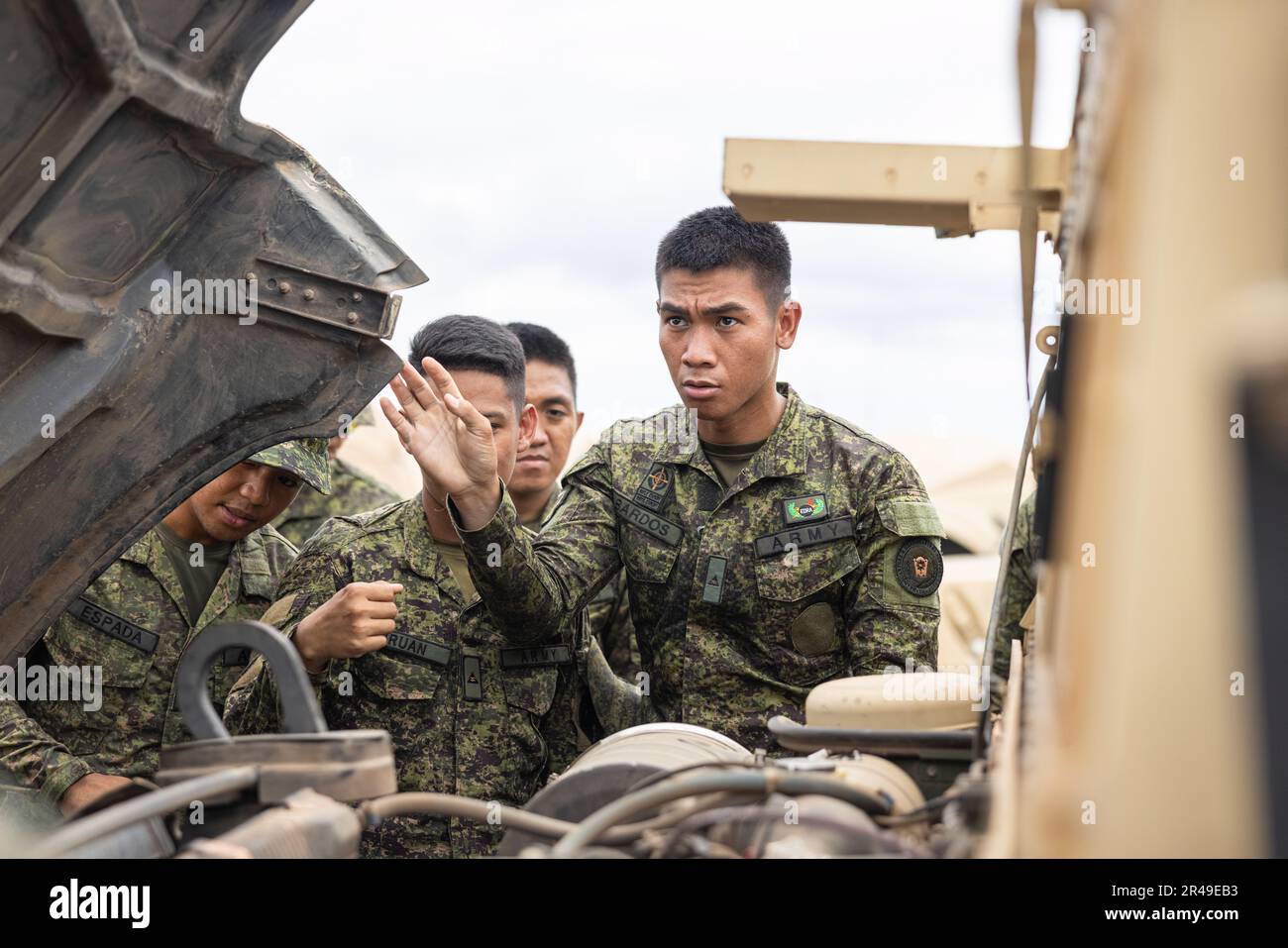 Cadets of the Philippine Army learn about the capabilities of a U.S ...