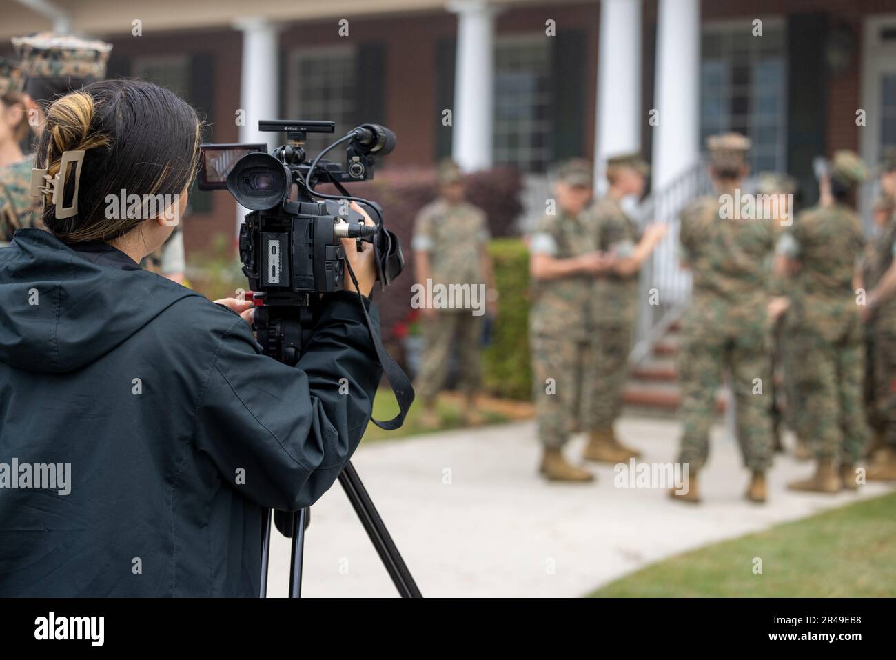 Media crew with WCTI Channel 12 News interviews U.S. Marine Corps ...