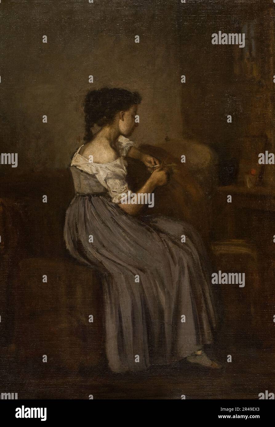 Study of a Seated Girl, 1860-1869 Stock Photo - Alamy