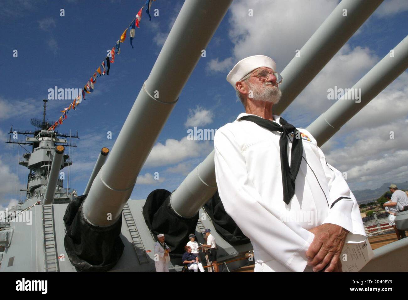 US Navy a former Engineman 2nd class talks to reporters aboard his ...
