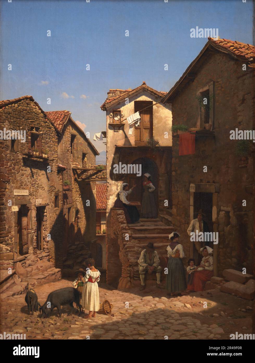 A Street in Gerano, 1857 Stock Photo - Alamy