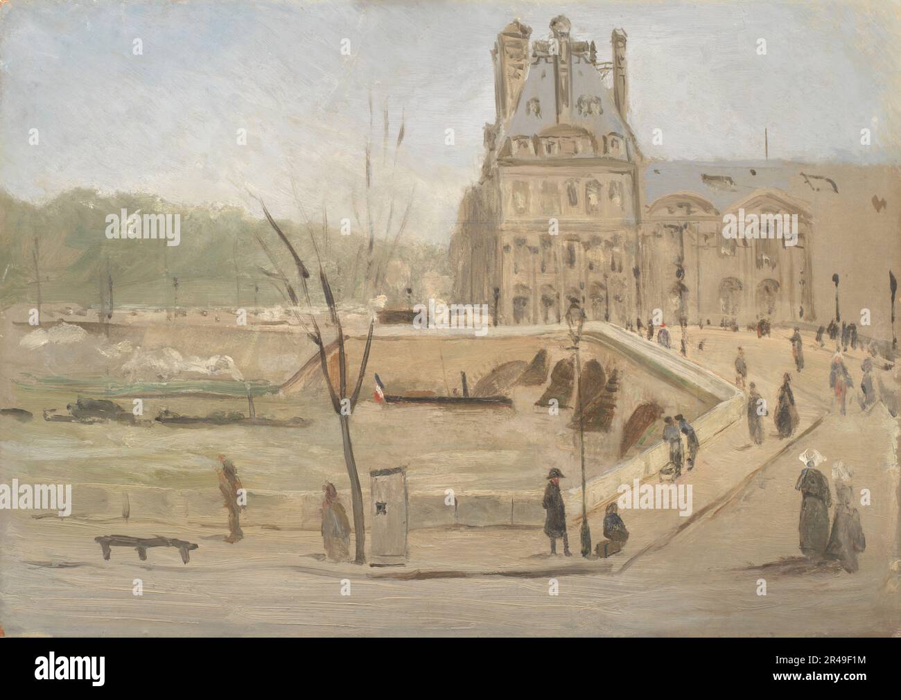 Pont Royal in Paris. Sketch, 1858-1861 Stock Photo - Alamy