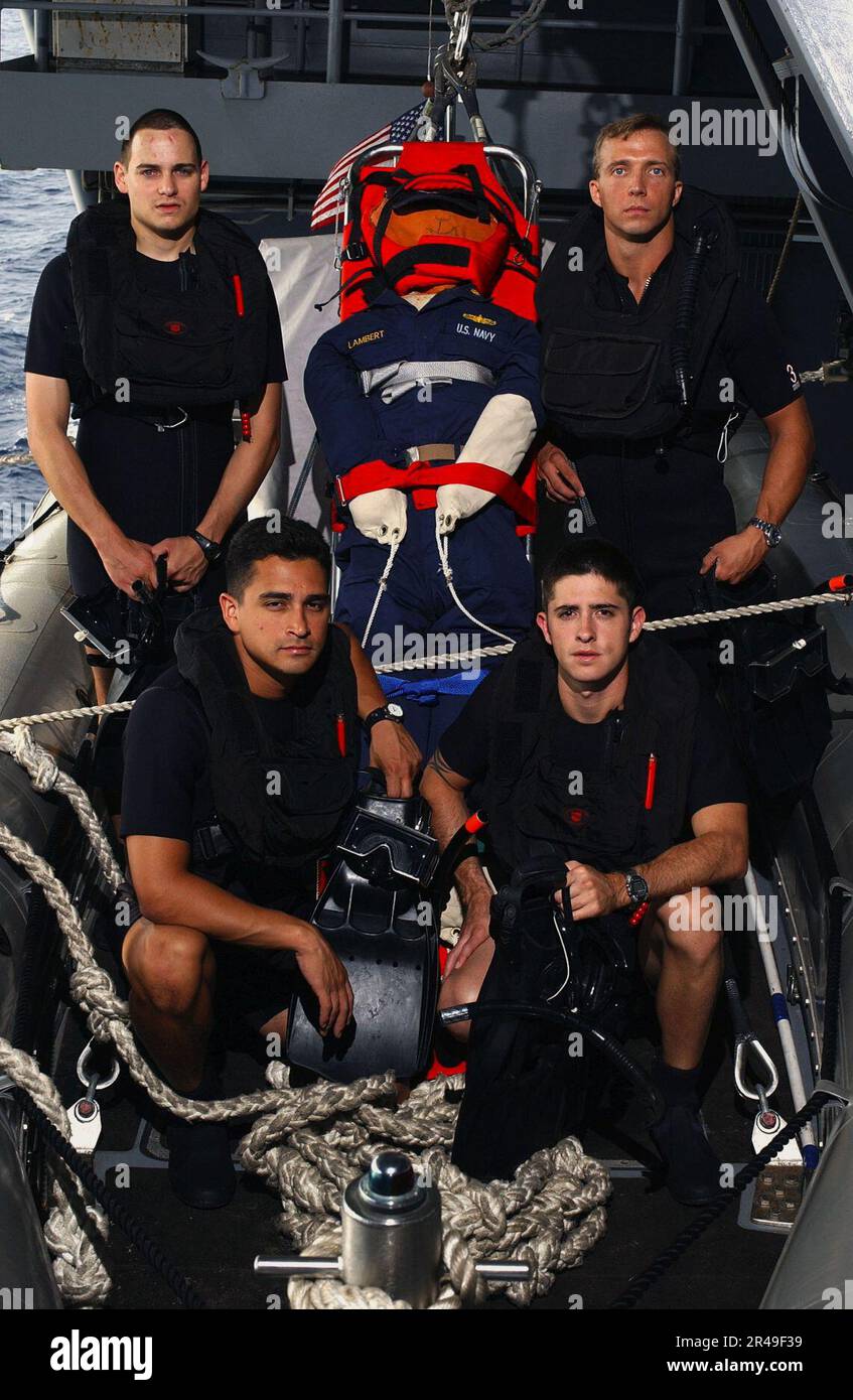 US Navy USS Ronald Reagan (CVN 76) Search and Rescue team Stock Photo ...