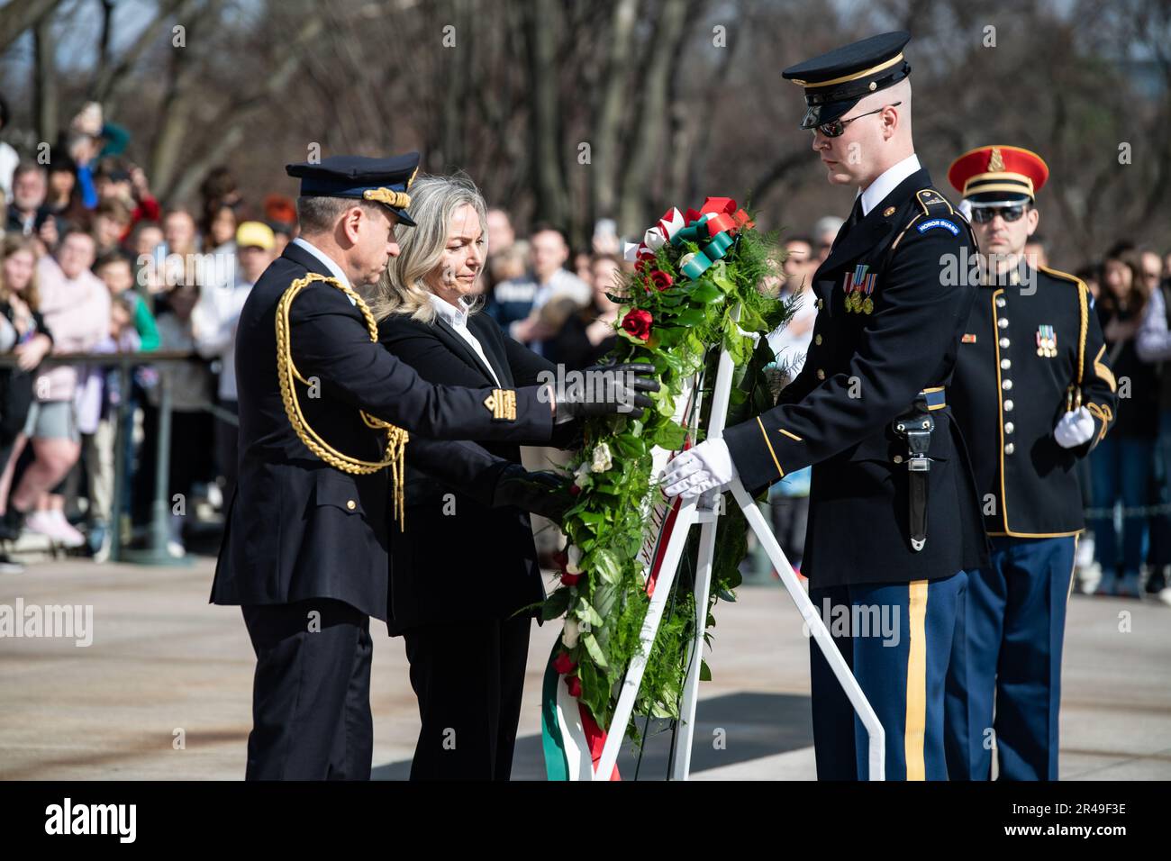 Italian Ambassador to the U.S. Mariangela Zappia (back) and Italian Air ...