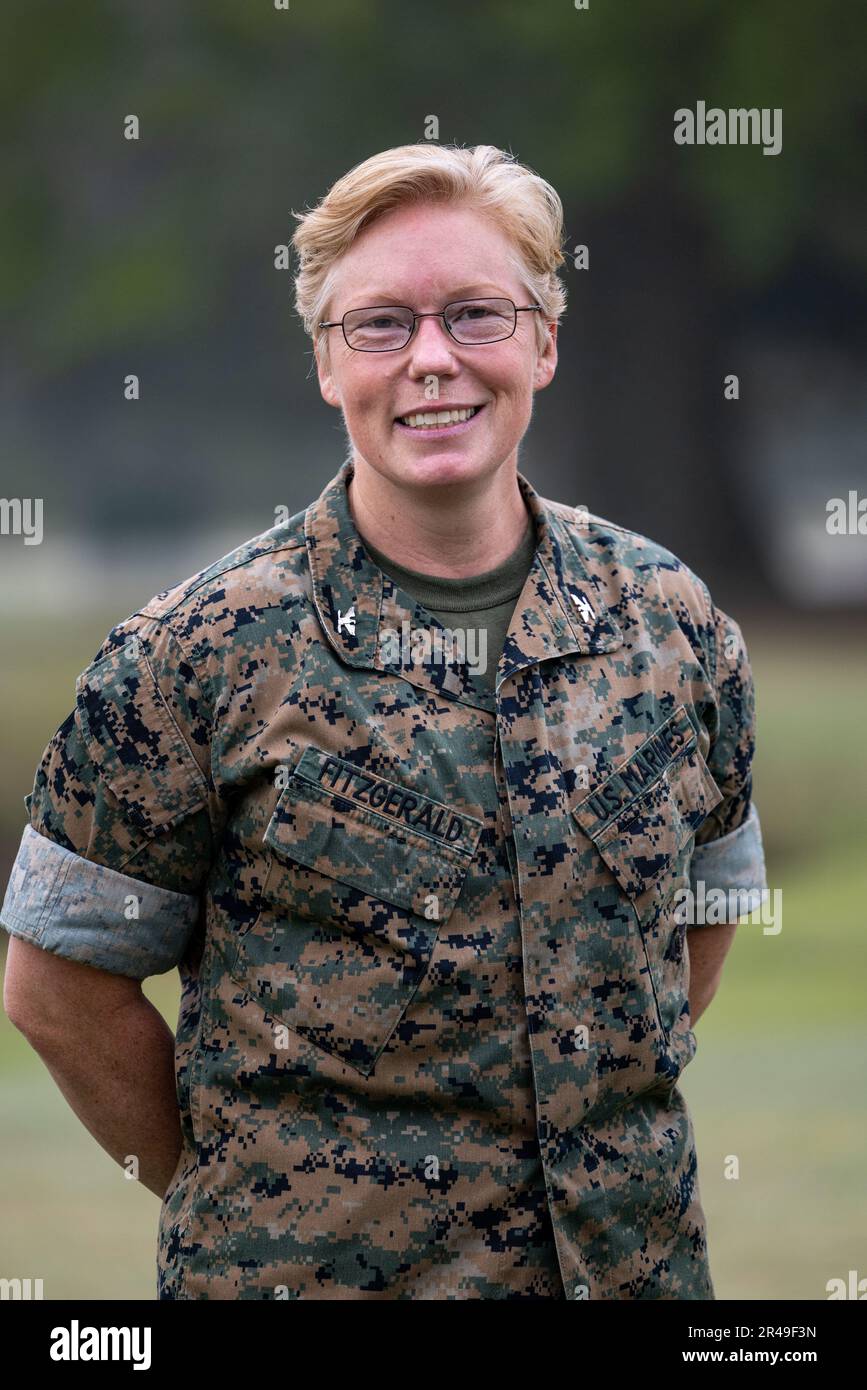 U.S. Marine Corps Col. Karin Fitzgerald, commanding officer of 2nd ...