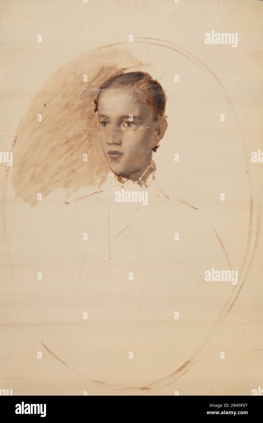 Portrait, probably the son of artist Thorald Jerichau, sketch, 1858 ...