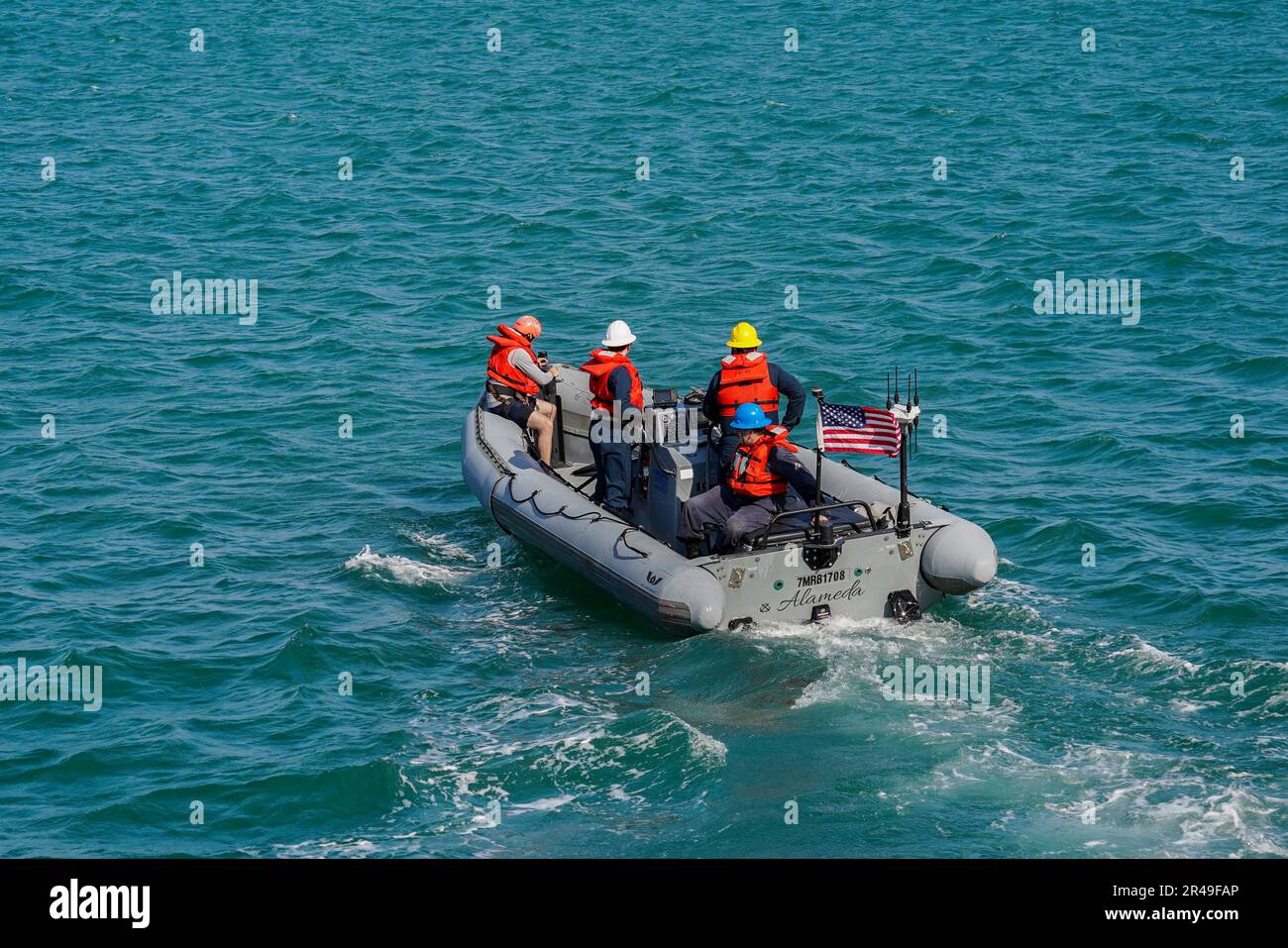 SINGAPORE (Mar. 13, 2023) Sailors operate a 7-meter rigid hulled ...