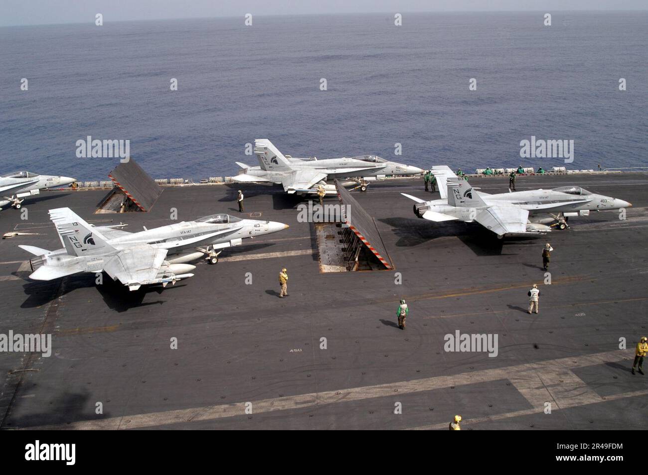 US Navy F-A 18C Hornets from the Argonauts of Strike Fighter Squadron ...