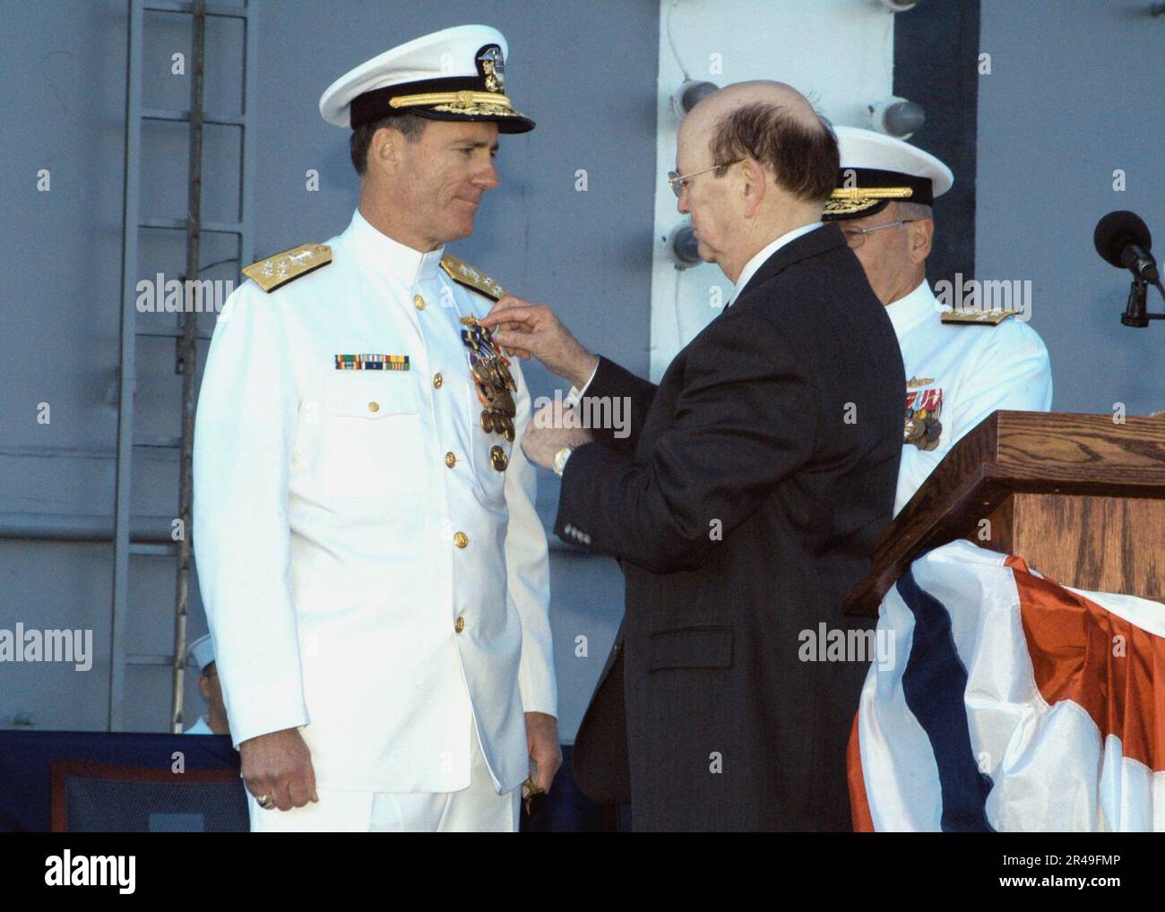 US Navy Adm. Robert J. Natter, Commander, U.S. Atlantic Fleet receives ...