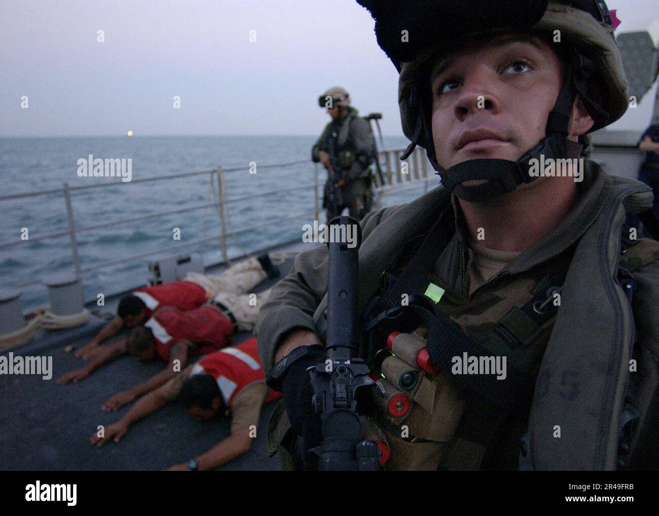 US Navy Marines assigned to the 13th Marine Expeditionary Unit (MEU ...