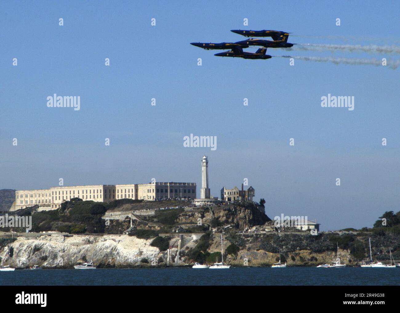 US Navy Navy Blue Angels perform flight demonstrations over the Golden ...