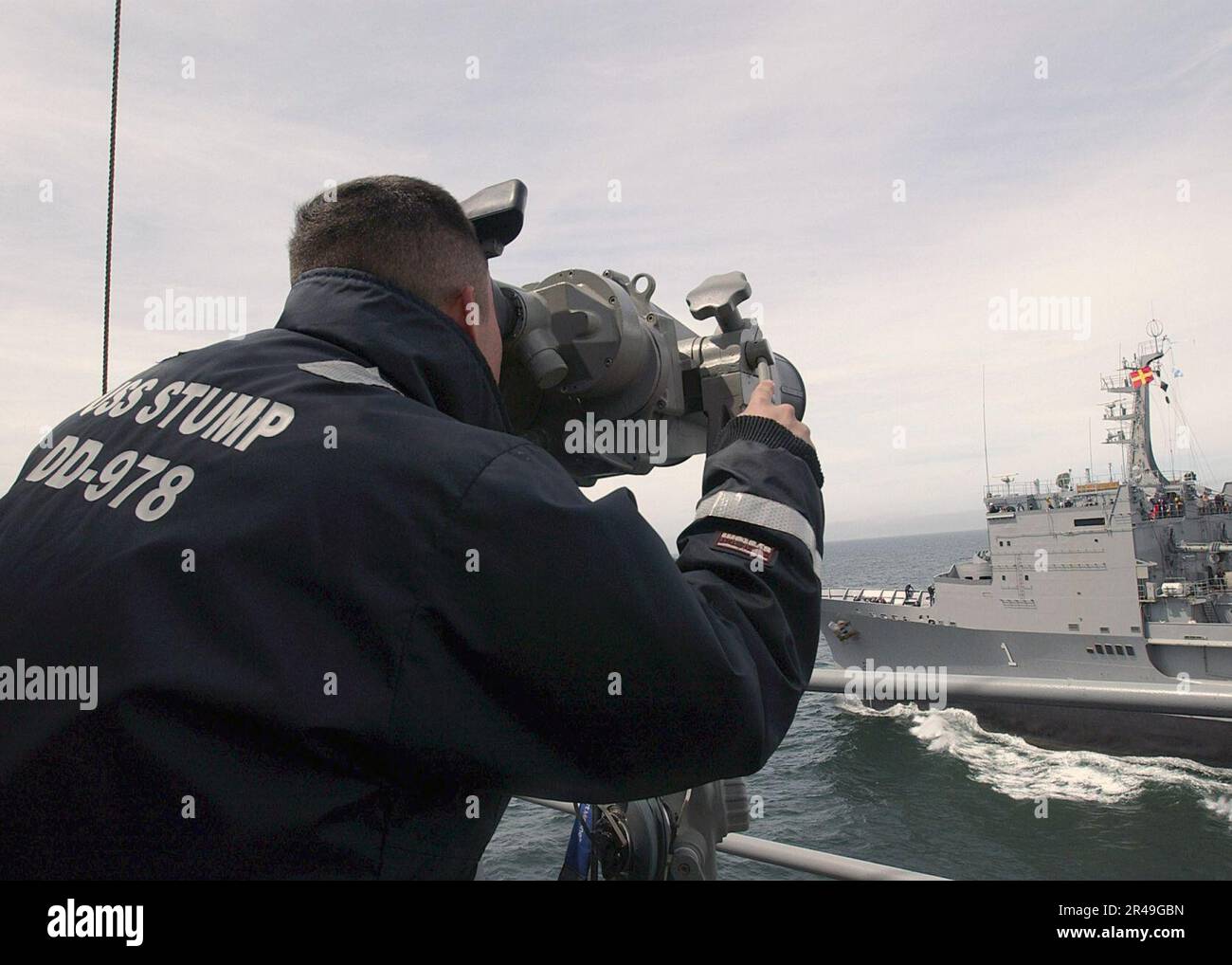 US Navy A Sailor assigned to the USS Stump (DD 978) stationed at ...