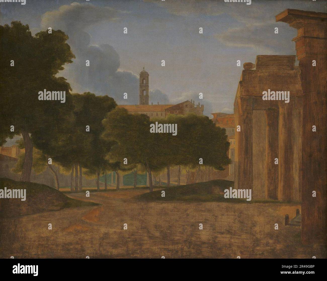 View of the Forum Romanum and the Via Sacra. In the background the ...