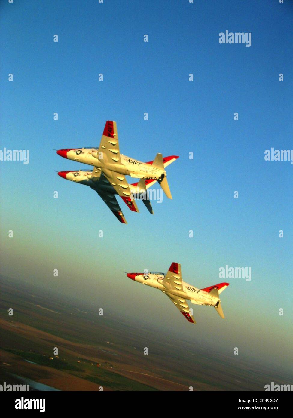 US Navy A formation of T-45A Goshawks assigned to the Golden Eagles of ...