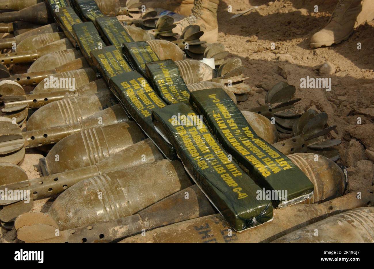 US Navy Marines assigned to Explosive Ordnance Disposal (EOD) technical ...