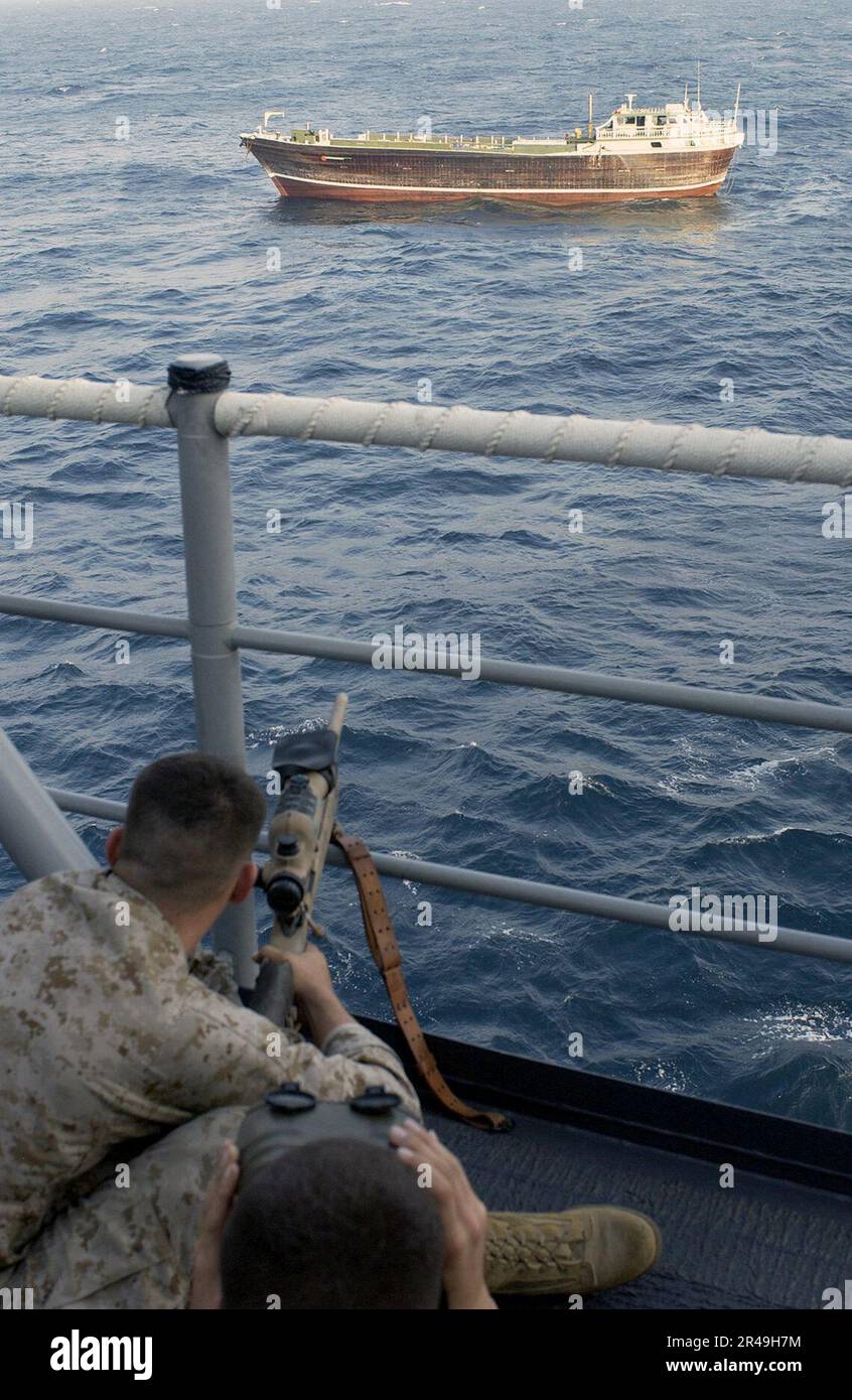 US Navy Visit Board Search and Seizure (VBSS) teams, supported by the ...