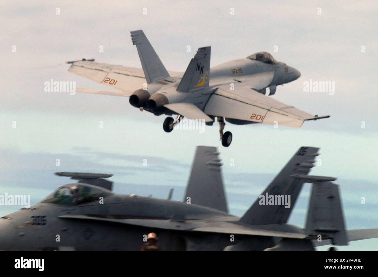 US Navy An F-A-18E Super Hornet, assigned to the Eagles of Strike ...