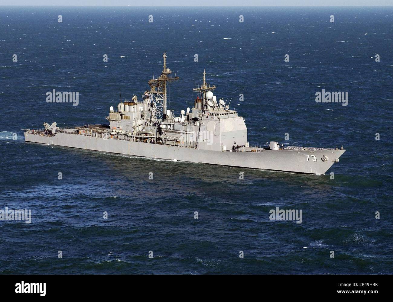US Navy USS Port Royal (CG 73) steams underway in support of ...