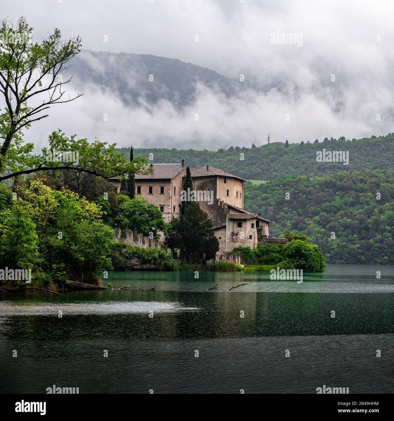 A 16th century castle located by the lake Toblino in Italy Stock Photo ...